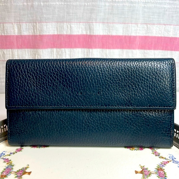 Desmo | Bags | Vintage Desmo Italian Blue Pebbled Leather Womans Wallet ...